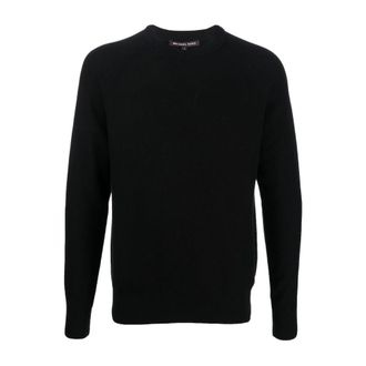 Michael Kors Schwarzer Baumwoll-Crew-Pullover - - Knitwear - Herren - Schwarzk - S