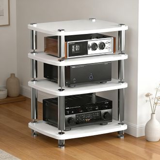Generic HiFi Regal AV-Medienst&auml;nder im offenen Design, HiFi-Lautsprecherbox mit Vibrationsd&auml;mpfung, kleines Entertainment-Center for Wohnzimmer, Spielzimmer u