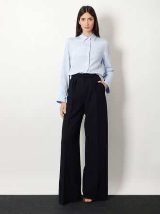 Max Mara Womens Shirt Mxpvoliera Stretch Silk Blue