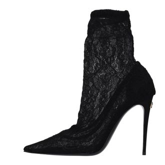 Dolce & Gabbana Femme, Chaussures, Noir, Taille: 38 1/2 EU Bottines Stretch en Tulle
