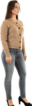 Only Onlrio Life C&acirc;ble Ls Col Rond Cardi KNT Sweater, tanin/d&eacute;tail : m&eacute;lang&eacute;, XL Femme