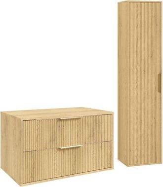Badplaats Waschtischunterschrank Rimini 60 cm - Eiche - Badezimmermöbel m