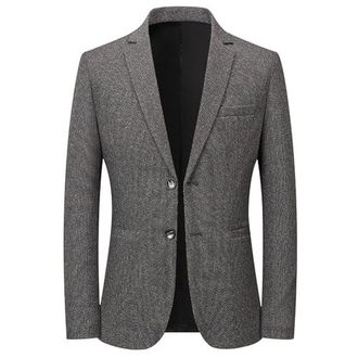 Generic Vestes de Costume pour Hommes, Veste de Costume Vintage à Chevrons, Blazer Sport Deux Boutons, Blazer Classique avec