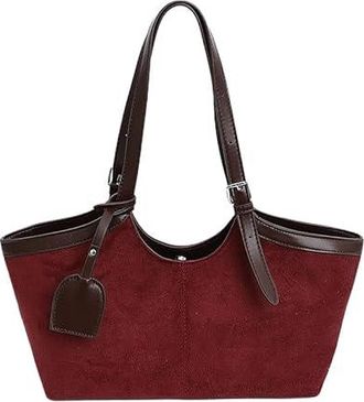 Generic Sac fourre-tout rétro tendance pour femme en daim synthétique de luxe pour femme, grande capacité, sac à bandoulière pour le travail, lécole, lunivers