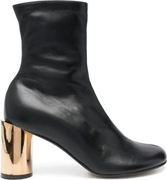Lanvin Stiefel - 75Mm Black Calf Leather Ankle Boots - Gr. 36 (EU) - in Schwarz - f&uuml;r Damen