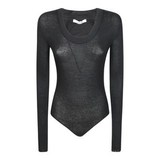 Entire studios Circle Neck Bodysuit - - Tops - Damen - Schwarzk - S