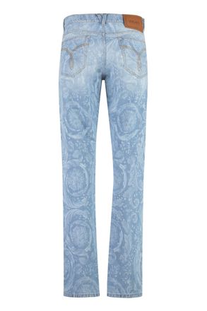 Versace Mens 5-Pocket Straight-Leg Jeans Denim Cotton Regular &
