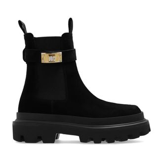 Dolce & Gabbana Wildleder Chelsea Stiefel - - Shoes - Damen - Schwarzk - 35 EU