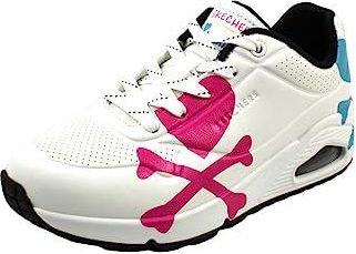 Skechers Baskets Uno-Crossing Hearts pour Femme, Blanc, 36.5 EU