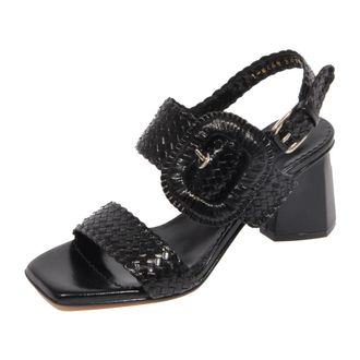 Pons Quintana Geflochtene Ledersandalen mit 6 cm Absatz - - Shoes - Damen - Schwarzk - 36 EU