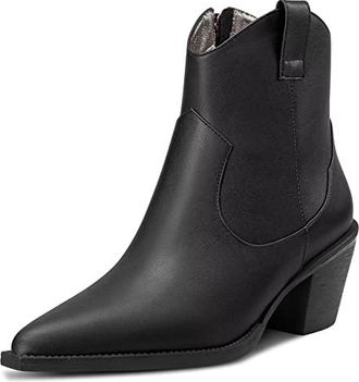 Castamere Femmes Bas Kitten Talon Heel Ferm&eacute; Pointu Bout Bottines Slip-on Classique Dress Mariage Bureau Cavali&egrave;res Bottes Noir 40 EU