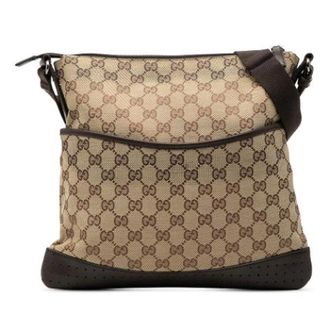 Gucci Sac bandouli&egrave;re en toile Pre-owned - Femme - Pre-owned - Beige - Taille: ONE Size