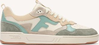 Faguo Baskets beige et bleu cuir - DAHLIA