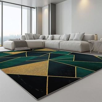 Generic Tapis 160 x 230 cm Salon Lavable en Machine Super Doux Tapis Poil Court Moderne Abstrait G&eacute;om&eacute;trique Tapis de D&eacute;coration Paillasson Int&eacute;rieur pour Cha