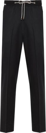 Corneliani Homme, Pantalons, Noir, Taille: 3XL Wool drawsting pants