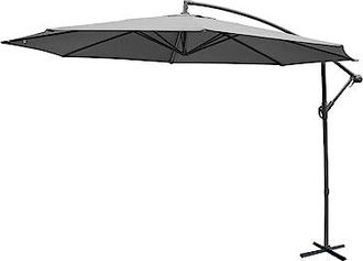 Alice's Garden Parasol d&eacute;port&eacute; &Oslash;350cm - Hardelot - Coloris Gris. structure anthracite. manivelle anti-retour