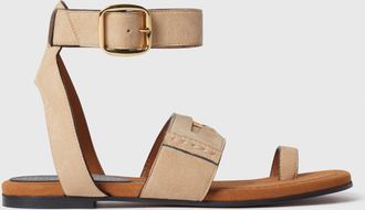 Stella McCartney Gaia Ankle Buckle Sandals, Woman, Desert, Size: 37