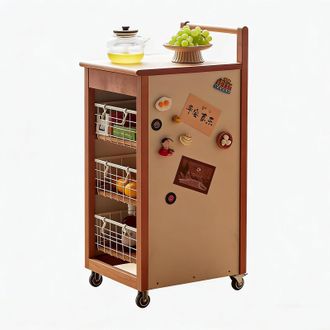 Generic Sideboard, Rollwagen mit Rollen, mehrstufiges Ordnungssystem aus Drahtk&ouml;rben, Rollkonstruktion, die sowohl als Aufbewahrungsregal als auch als tragbar