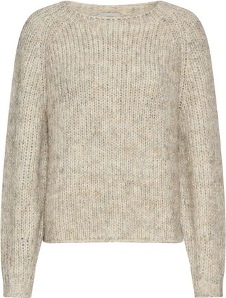 Camel Active Damen Strickpullover mit Rundhalsausschnitt Hellgrau, Womenswear-XL