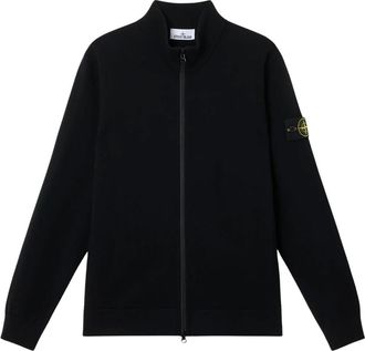 Stone Island Homme, Vestes, Noir, Taille: L Pull zipp&eacute; en laine RWS extensible