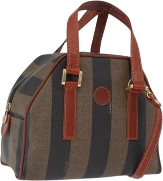 Fendi Sac &agrave; main Pequin en toile Pre-owned - Femme - Pre-owned - Brun - Taille: ONE Size