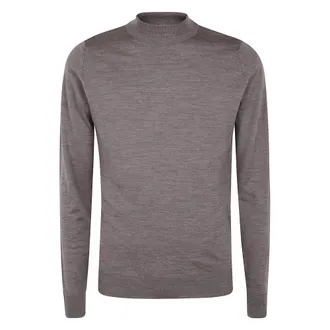 John Smedley Mock Neck Sweater - - Knitwear - Herren - Braun - XL