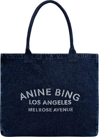 Anine Bing Leo Denim Tote - Femme - Sacs - Bleu - Taille: ONE Size