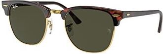 Ray-Ban RB3016 CLUBMASTER MOCK TORTOISE-ARISTA/CRYSTAL GREEN (W0366) - 55mm