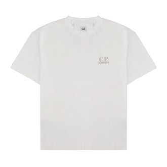 C.P. Company 30/1 Jersey Kurz&auml;rmeliges T-Shirt mit Logo - - Tops - Herren - Wei&szlig; - L