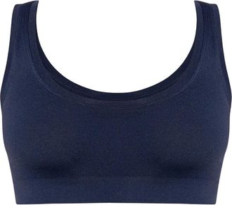 Hanro Femme, Sous-v&ecirc;tements, Bleu, Taille: 44 FR Haut de Soutien-gorge Court