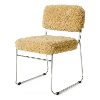 HKliving Chaises Endless en bouclette - Set de 2 HKliving