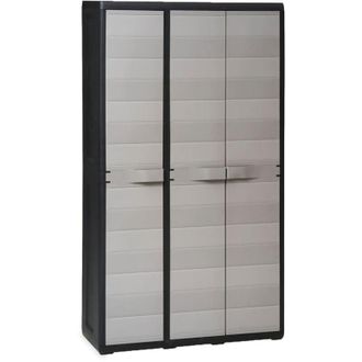vidaXL Gartenschrank mit 4 Regalen Schwarz und Grau vidaXL