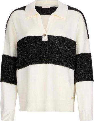 Liu Jo Femme, Pulls, Multicolore, Taille: 38 FR Polo en laine ray&eacute;e