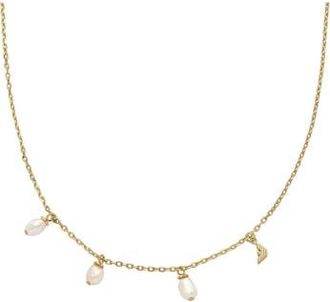 Emporio Armani Womens gold tone lobster clasp closure brass necklace