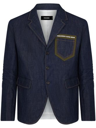 Dsquared2 blazer en jean &agrave; simple boutonnage - Bleu