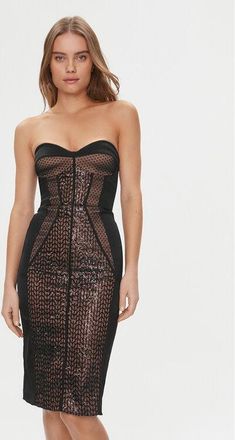 Elisabetta Franchi Coctailkleid AB-535-37E2-5874 Schwarz Slim Fit