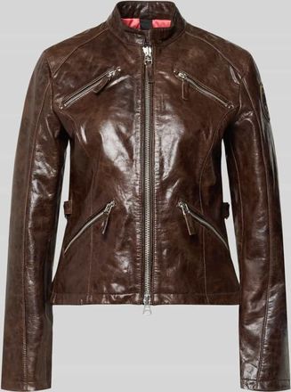 Blauer Bikerjacke in Leder-Optik Modell LIBBEY