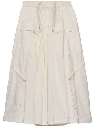 Prada jupe mi-longue à liens de resserrage - Tons neutres