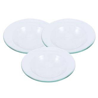 BESPORTBLE HEALEEP 3st&uuml;cke Runde Glaswachsschmelz-Einlage Ersatz-wachsw&auml;rmerschale &Ouml;lschale F&uuml;r &Auml;therische &Ouml;le Kleine Wei&szlig;e Schale W&auml;rmeplatte F&uuml;r Kerzenw&auml;rmer