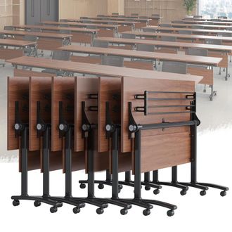 Generic Klappbarer Konferenztisch, Besprechungstisch, Klapptisch mit Rollen, klappbarer Schulungstisch, Faltbarer Konferenztisch mit Rollen f&uuml;r B&uuml;ro, Konferen