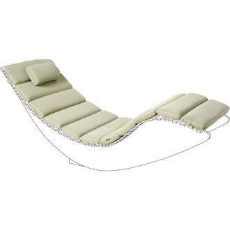 Beliani Auflage f&uuml;r Gartenliege Hellgr&uuml;n Stoff Gesteppt 180x60x5 cm UV-Best&auml;ndig Modernes Design Liegenauflage mit Kissen und Befestigungsb&auml;ndern