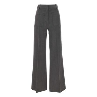 Victoria Beckham Alina Trouser - Femme - Pantalons - Gris - Taille: 36 FR