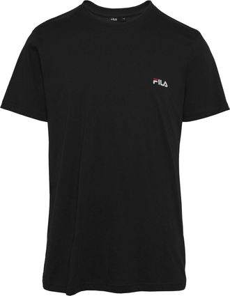 Fila Herren-T-Shirt, 100% Baumwolle, Normale Passform, kurzärmelig, Schwarz, M