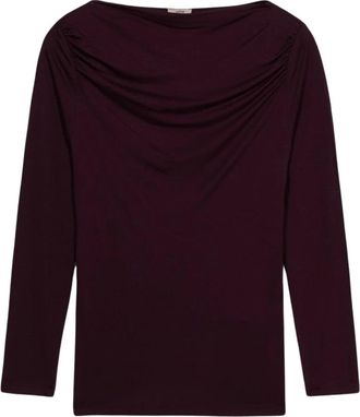 Oltre Femme, Tops, Violet, Taille: 40 FR T-shirt en viscose avec drap&eacute;