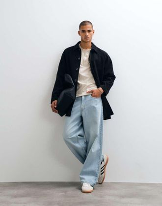 Asos manteau effet laine noir