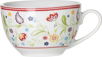 Ritzenhoff & Breker Kaffeetasse Shanti Doppio 200ml, Porzellan, wei&szlig; mit Paisley-Muster (1 St&uuml;ck)