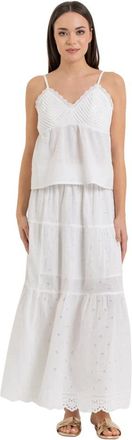 Kocca Femme, Jupes, Blanc, Taille: 42 FR Jupe Maxi &agrave; Volants