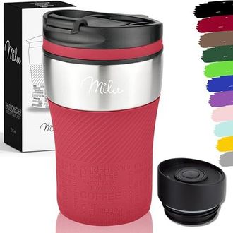 Milu Mug Isotherme Etanche 210mL I Thermo Caf&eacute;-Th&eacute; I Tasse isol&eacute;e pour caf&eacute; et th&eacute; &agrave; emporter, Double Paroi Isol&eacute;e sous Vide, Acier Inoxydable I Tasse de V