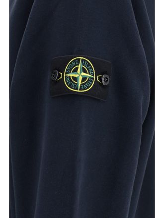 Stone Island Mens Hooded Sweatshirt Navy Blue Cotton Sweatshirts Sweater