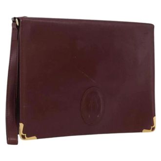 Cartier Pochette en cuir Pre-owned - Femme - Pre-owned - Rouge - Taille: ONE Size
